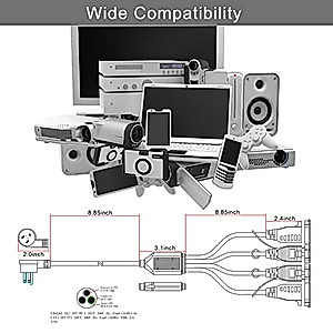 KUNCAN 4 Way Power Splitter - 45 Degrees Lower Right Corner Downward Angled US Flat Plug 1 to 4 Extended Outlets Male to Female SVT 16AWG Extension Cable Strip for Home, Office, School (White 2-Pack)