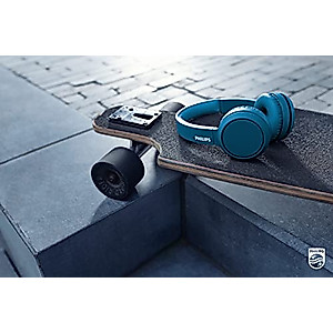 Philips H4205 On-Ear Wireless Headphones with 32mm Drivers and BASS Boost on-Demand, Blue