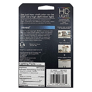 GE Lighting 043168486965 48696 40-Watt Bulbs, Medium Base for Ceiling Fan A15, 2-Pack, 2 Count (Pack of 1), Reveal Clear