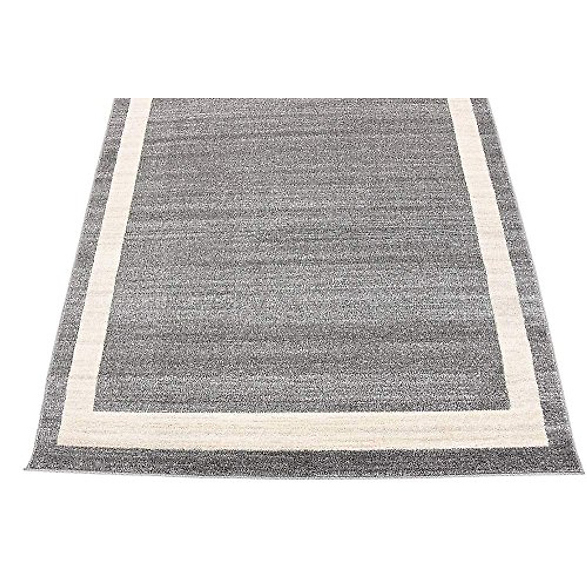 Unique Loom Del Mar Collection Area Rug-Transitional Inspired with Modern Contemporary Design, Rectangular 5' 0" x 8' 0", Gray/Ivory