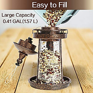 Solution4Patio Expert in Garden Creation #G-B133A00-US 2 Pack Cord Lock Bird Feeder, Squirrel-Proof, Lighthouse Shaped, Easy to Clean & Refill, Panorama, Large Capacity, Thick Plastic, Garden Yard