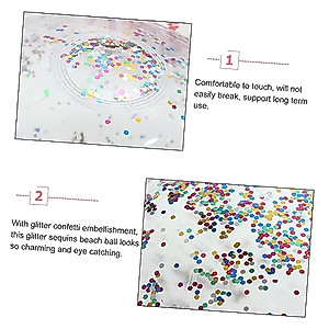 Abaodam 1 Set Inflatable Beach Ball Toys for Bath Toys for Kids Bath Toys Confetti Beach Ball Sequin Beach Ball Water Balls Decorative Beach Ball Kids Ball Water Toy Bulk