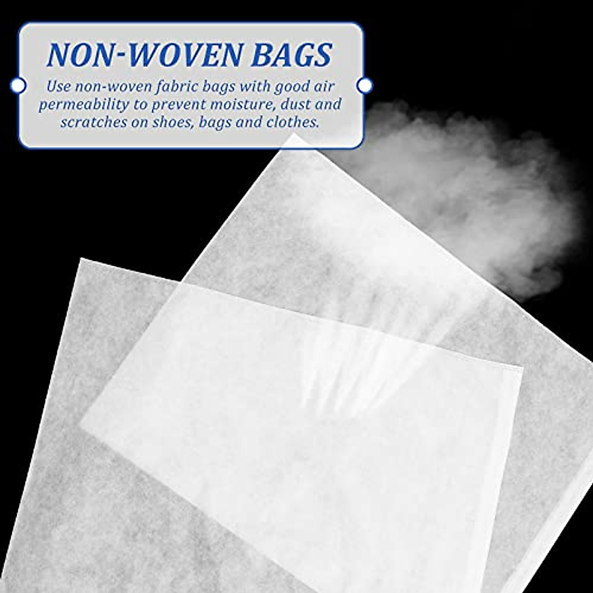 Cabilock 1 Set 50Pcs Non Woven Bags Clothes Purse Shoe Packing Storing White Bags Suit Shirt Bag Protector for Home Shop 70X55CM
