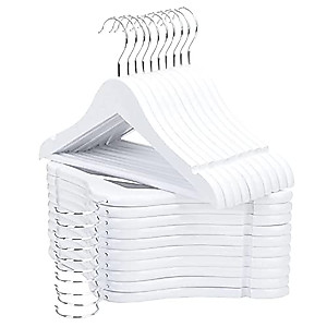 FairyHaus Wooden Hangers for Adult 30 Pack & Wooden Baby Hangers 20 Pack White