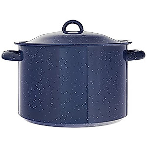 IMUSA USA Enamel Steamer Pot, 16-Quart, Blue