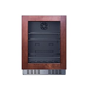 Summit Appliance AL57GPNR Commercial 24" Wide 5.0 Cu.Ft. Built-in Undercounter ADA Compliant Beverage Center with Panel-ready Glass Door, Black Cabinet, Factory Installed Lock and Digital Controls