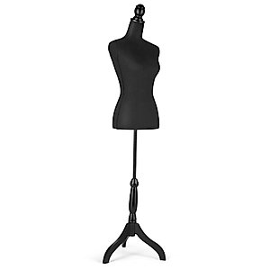 DRDINGRUI Female Mannequin Torso with Stand, Height Adjustable from 52'' to 67'' Dress Form with Tripod Base for Dress Jewelry Display