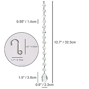 1ft 10pcs Teardrop Crystals Garland,Crystal Teardrop Chandelier Replacement,Hanging Glass Crystals for Chandelier,Wedding Decor,Crystal Christmas Tree Decorations(Clear)