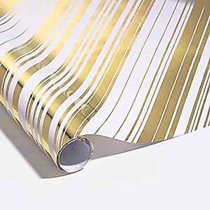 AimtoHome Wrapping Paper Roll Paper Gift Wrap 17 Inch X 120 Inch Per Roll 3 Different Gold Pattern Design (42.3 sq.ft.ttl)