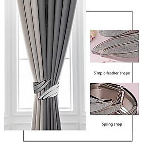 Feather Curtain Ties for Thin or Thick Alloy Curtain Tiebacks with Diamond Curtain Tie Backs for Curtains Curtain Holdbacks Curtain Holders for Drapes Curtain Holdback Home Essentials 1pcs