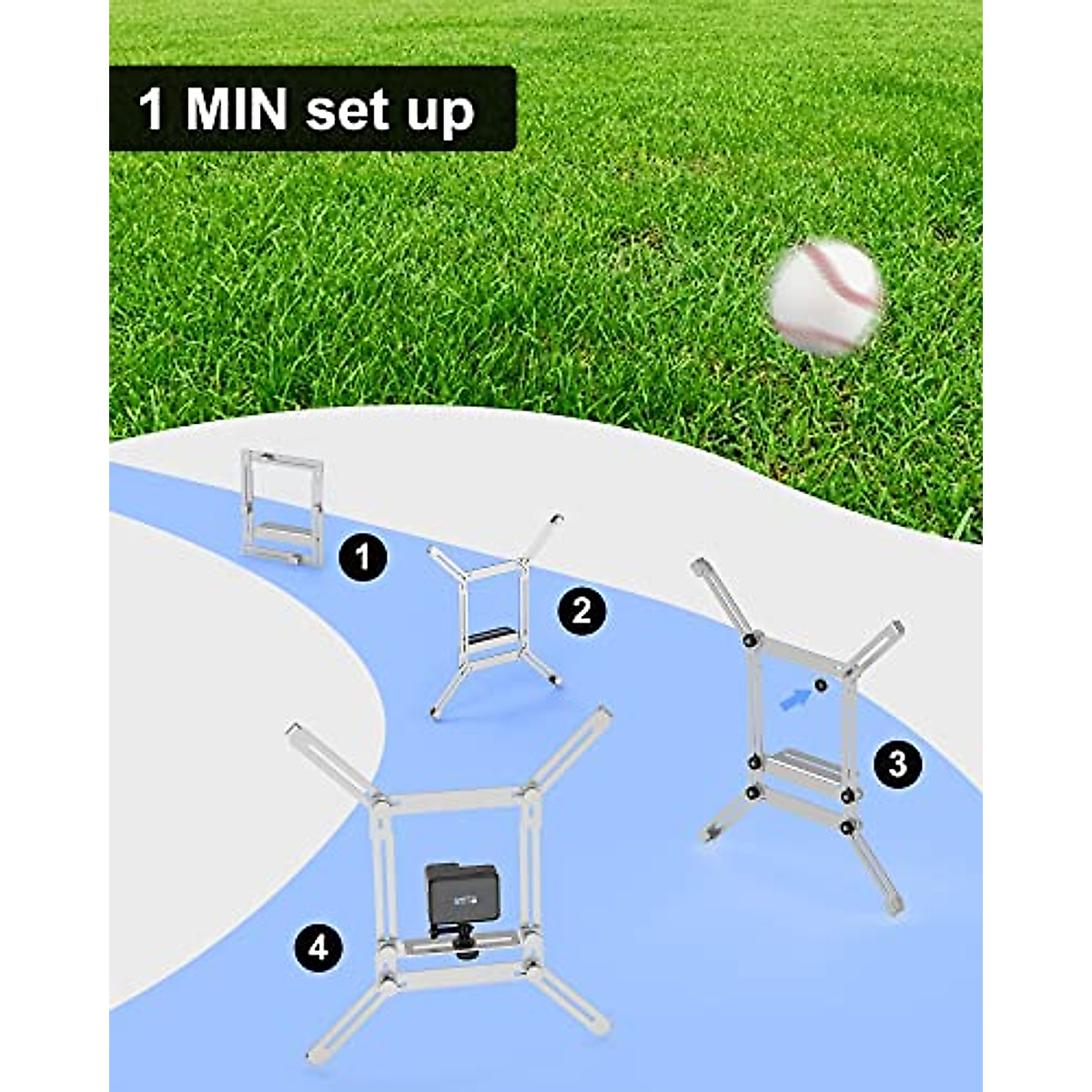 Meromore Fence Mount - Action Camera Aluminum Fence Mount for GoPro, iPhone, Phones, Digital Camera, Ideal Backstop Camera Fence Clip for Recording Baseball, Softball, Football Games