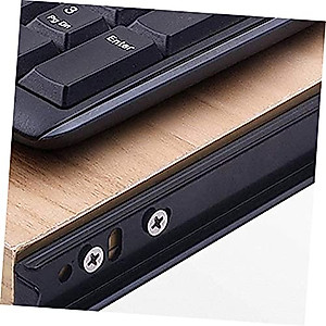 DOITOOL 2 Pairs Keyboard Track Black Slides Black Drawer Vanity Trays Heavy Duty Drawer Slides Keyboard Drawer Under Desk Slide Keyboard Tray Under Desk Slide Drawer Track Keyboard Slide