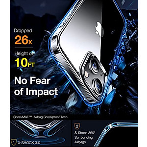 TORRAS Diamond Clear Designed for iPhone 14 Plus Case, [10FT Mil-Grade Protection] [Non-Yellowing] Shockproof Protective Hard Back Ultra-Thin Slim Phone Case for iPhone 14 Plus 6.7", Crystal Clear