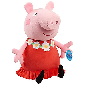 Peppa Pig 24.75-inch Jumbo Plushie Stuffed Animal, Soft Non-Removable Red Dress with Flower Embroidered Details, Kids Toys for Ages 3 Up by Just Play