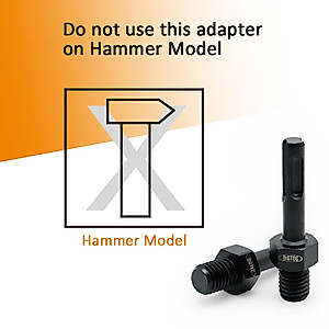 BGTEC Core Drill Adapter 5/8“-11 Male Thread to SDS Plus Shank for Hammer Drill,Rotary Hammer Drill Core Drilling