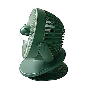 Fjyikj Rechargeable Battery Powered Clip-Fan with Night-light Battery Operated Mini Clip on Fan,Portable Cooling Fan with 3 Speed,USB Desk Fan,Stroller Fan,Fan for Home Office Camping (Green)