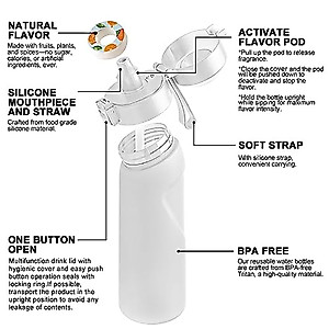 JSAXQYG Fruit Fragrance Water Bottle,22OZ,Dust-Proof and Leak-Proof Flip Scented Kettle,with 7 Flavor Pods 0 Sugar and 0 Calorie Outdoor Sports Water Cups,A good gift for friends (Black)