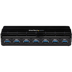 StarTech.com 7 Port USB 3.0 Hub – Up To 5 Gbps – 7 x USB – Universal Multi Port USB Extender for Your Desktop – USB Powered (ST7300USB3B)