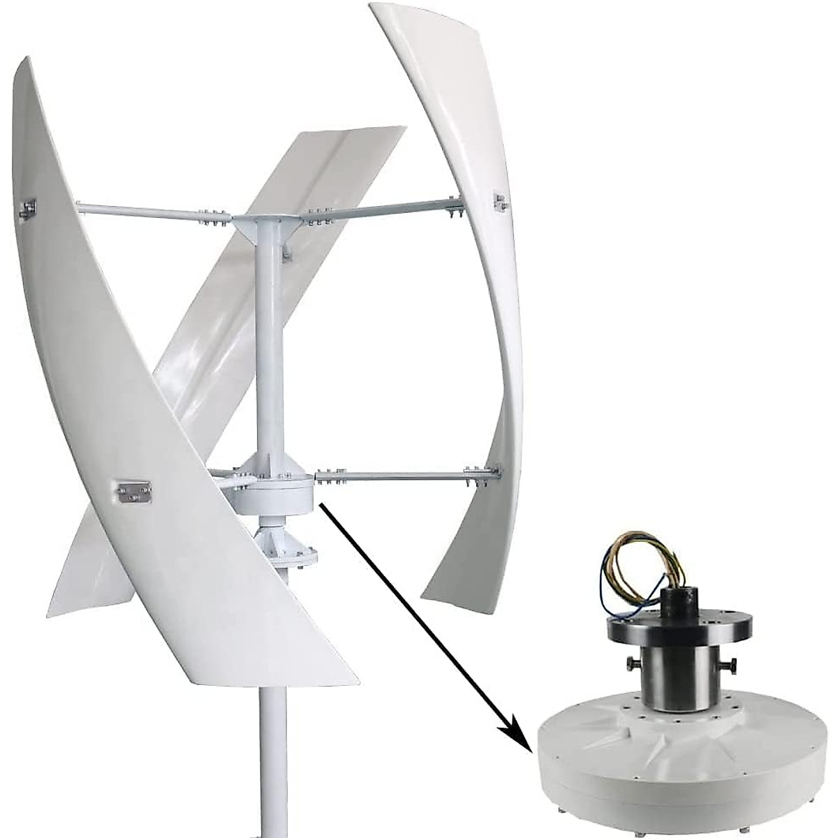 9000W Maglev Generator Wind Turbine Generator 3 Blades Vertical Axis 9KW Wind Turbine Kits with Charge Controller,12v