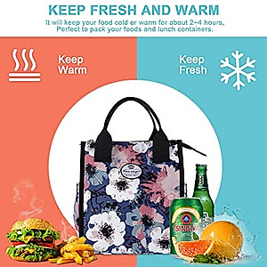 Lunch Bag Cooler Bag-Insulated Lunch Box Water-resistant Thermal Container Lunch Cross-body Tote Bag for Work/Park/Picnic/Beach
