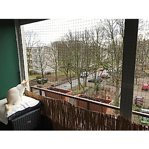 AIYGO Cat Netting Balcony Pet Mesh Fence for Balcony Black Nylon Balcony Netting for Pets Anti-Fall Cat Net for Balcony and Windows（10 * 20ft）