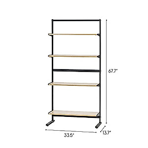IRIS USA Portable Shelving Unit with 4 Adjustable Shelves for Office, Laundry, Kitchen, Bedroom, Bathroom, Apartments and Other Small Rooms.