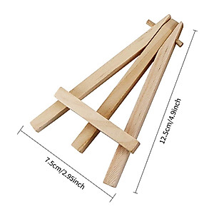 Twdrer 30 Pack 5" Mini Wood Display Easel,Natural Wood Display Stand for Displaying Small Canvases,Business Cards,Photos,DIY Crafts,Home Decorations (2.75" x 5")