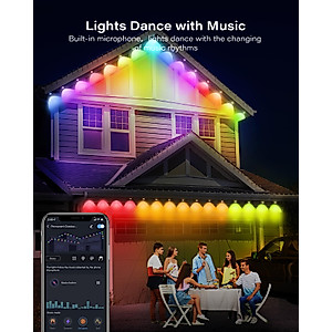 ASAHOM Permanent Outdoor Lights, 100ft Smart RGB Outdoor Lights Alexa with 70 Preset Scenes, IP67 Waterproof 72 LED Eaves Lights for Holiday Decor, Party, Daily Lighting, Smart APP & Voice Control