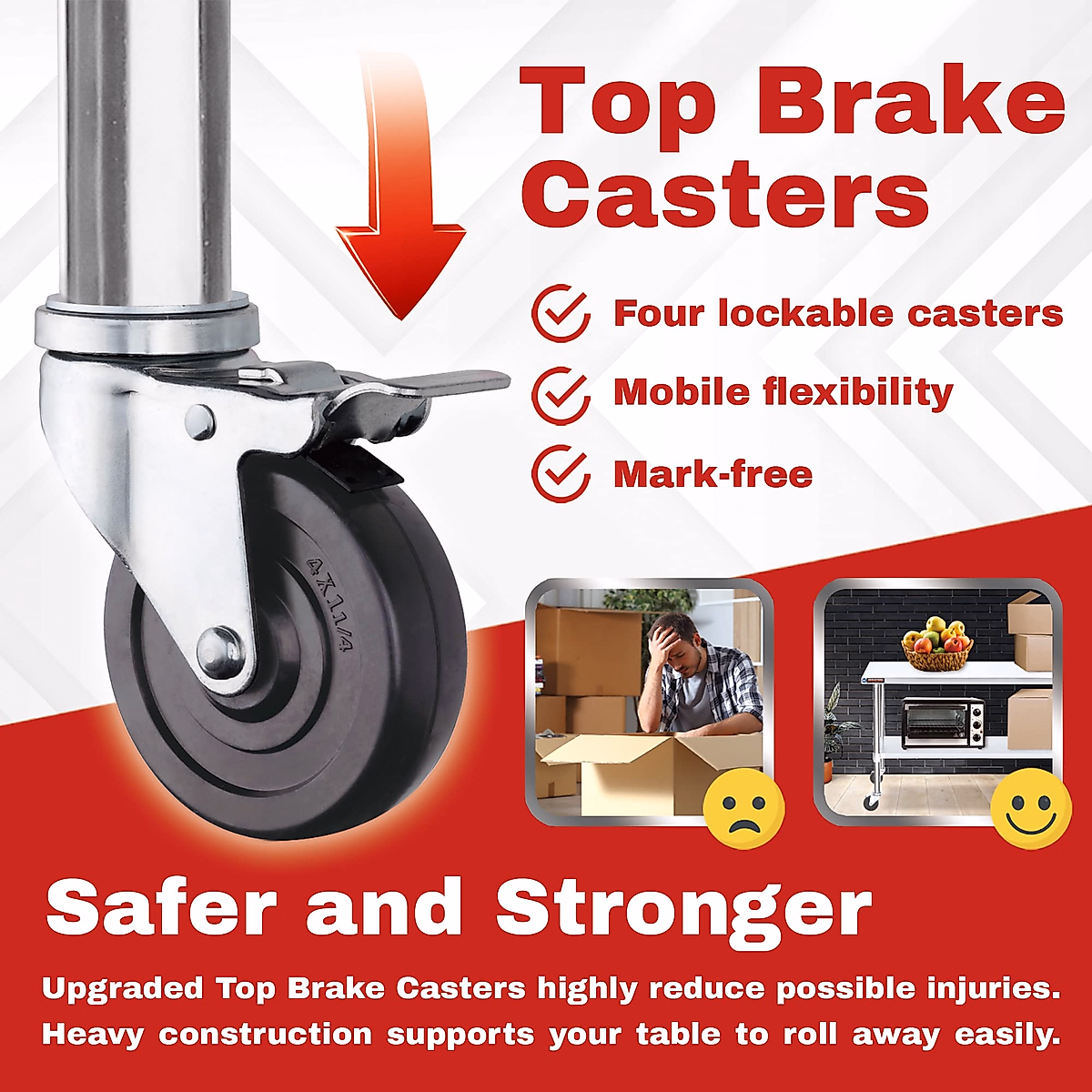 DuraSteel 24x12 Prep Stainless Steel Table - Metal Cart with Adjustable Shelf - NSF Certified Worktable with Wheels - Kitchen, Laundry, Restaurant, Home, Commercial Use