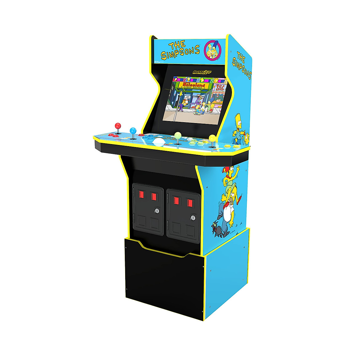 Arcade1UP The Simpsons Live Arcade Cabinet with Riser & Lit Marquee (4 Player) Blue