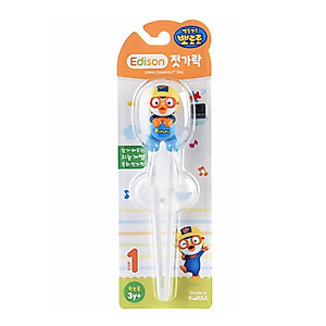 Edison Friends Penguin Chopsticks Training, Beginner, Brain Training, Learning, Korean Food, Japanese Food Dinner, Japanese Sushi, 1 Step to Learn Chopsticks, Made in Korea (Pororo Left Hand)