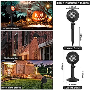 Halloween Lights, Outdoor Projector Decorations Indoor LED Projection Light Dynamic Different Pumpkin Patterns Show Holiday Landscape Outside Spotlight for Party House Porch Wall Gate Garage