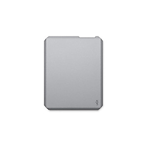 LaCie Mobile Drive, 2TB, External Hard Drive, Space Grey, USB-C, 2 Year Rescue Services (STHG2000402)