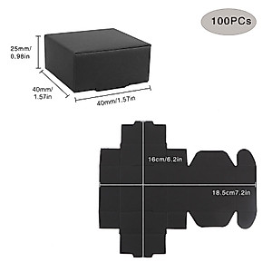 Sdootjewelry Ring Boxes Bulk, 1.57’’ × 1.57’’ × 0.98’’ Kraft Gift Boxes, 100 Pack Small Gift Boxes Bulk, Jewelry Gift Boxes Bulk Wholesale, Black