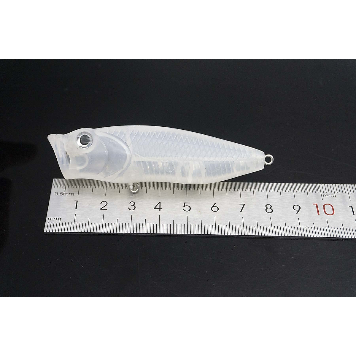 10PCS Unpainted Fishing Popperbait Blanks 8.3cm 11.6g with 6mm Free 3D Simulation Fishing Eye Popper Baits Artificial Blank Clear Hard Baits Trout Salmon Minnow Lure Crankbait Topwater Freshwater