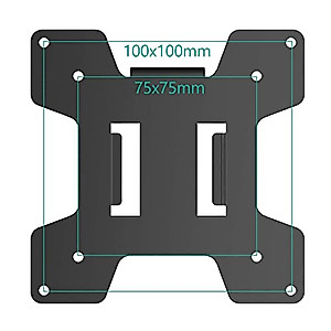 WALI VESA Mounting Plate 75 by 75 mm to 100 by 100 mm for WALI Monitor Mounting System (VESA-1), 1 Pack, Black