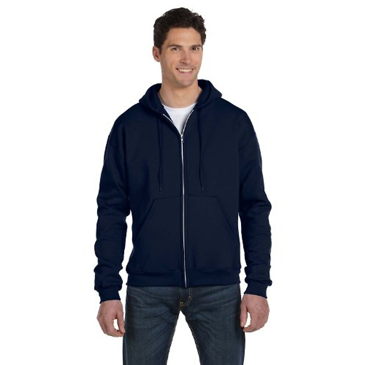 Champion Adult 50/50 Full-Zip Hooded Sweatshirt, Navy, Large