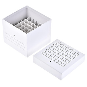 uxcell Centrifuge Tube Freezer Storage Box 49-Well Cardboard Holder White for 10ml 18mm Dia Micro Centrifuge Tubes
