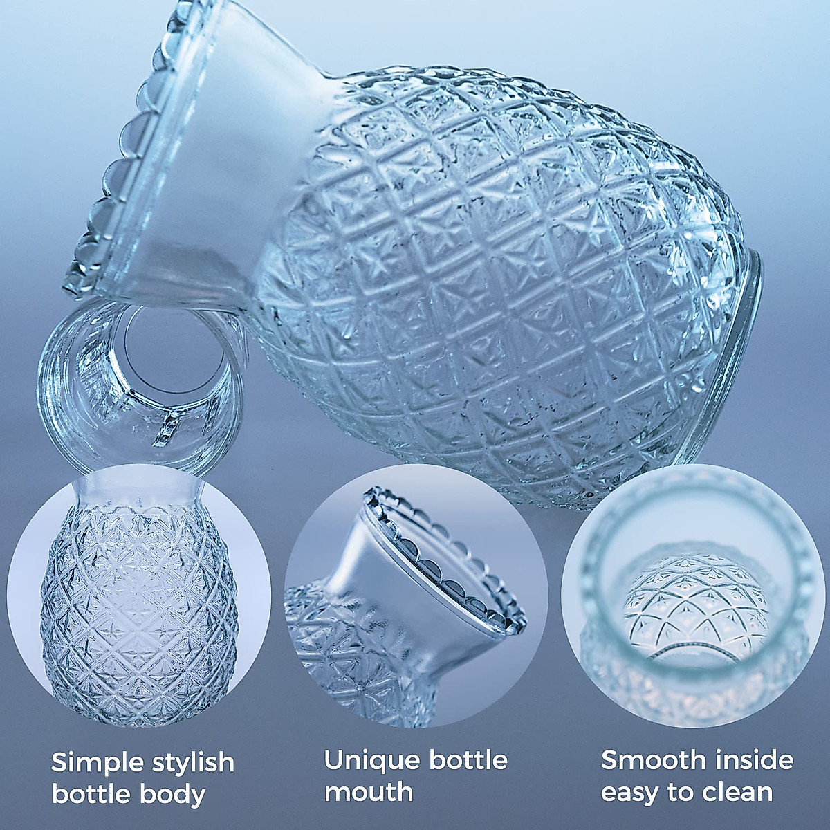 2PCS Pineapple Glasses, Prefdo 20 Ounce/570ml Fun Cocktail Jars Tiki Cups for Bar, Party