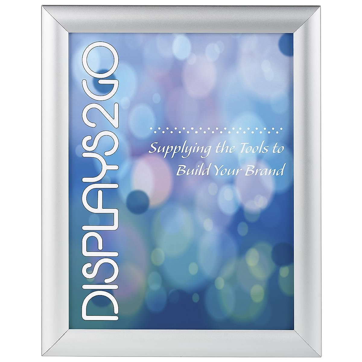 Displays2go Snap Open Sign Holder Frame, 8.5 x 11 Inch, Wall Mount or Tabletop, Silver Aluminum (WSNF8511SV)