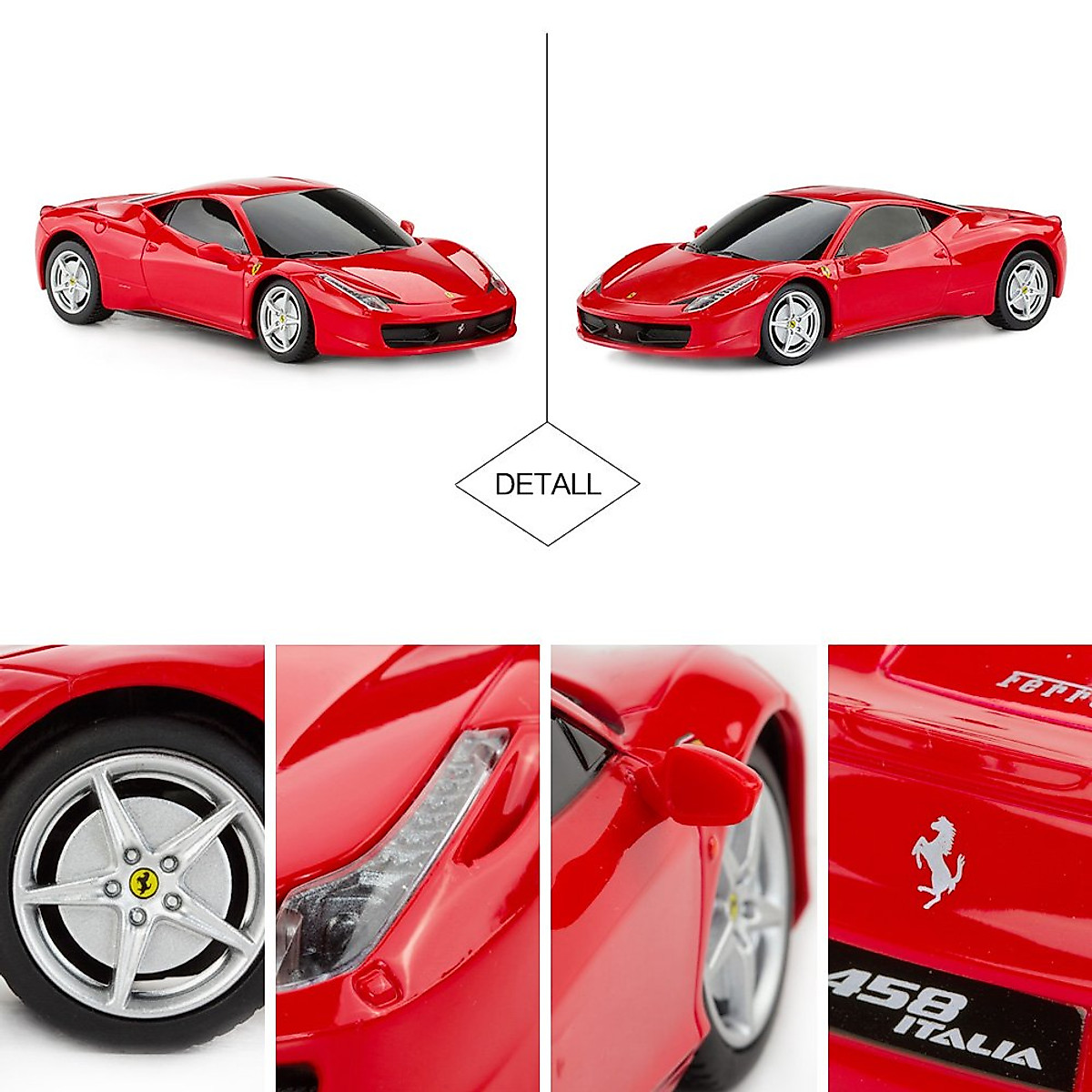 RASTAR Ferrari Remote Control Car, 1/24 Scale Ferrari 458 Italia Model Car, Red Ferrari Toy Car