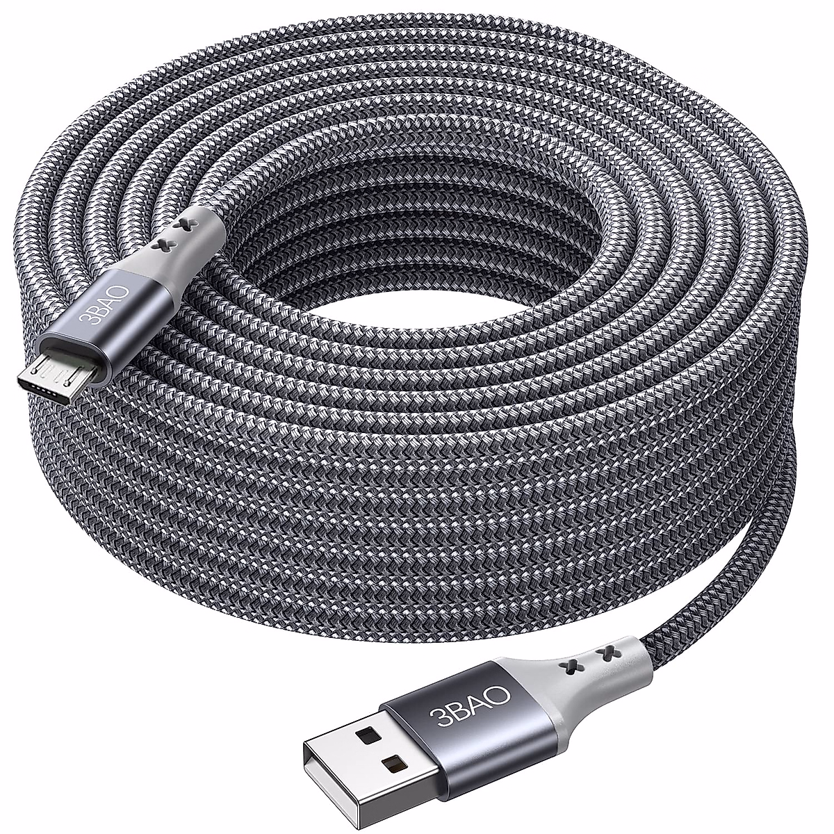 Extra Long USB Micro Cable 16ft, PS4 Controller Charger Charging Cable Braided Android Fast Charger Cord Compatible for Xbox One PS4 Controller Samsung S7/S6/S5,Fire HD Tablet,Fire HD Tablet,Camera