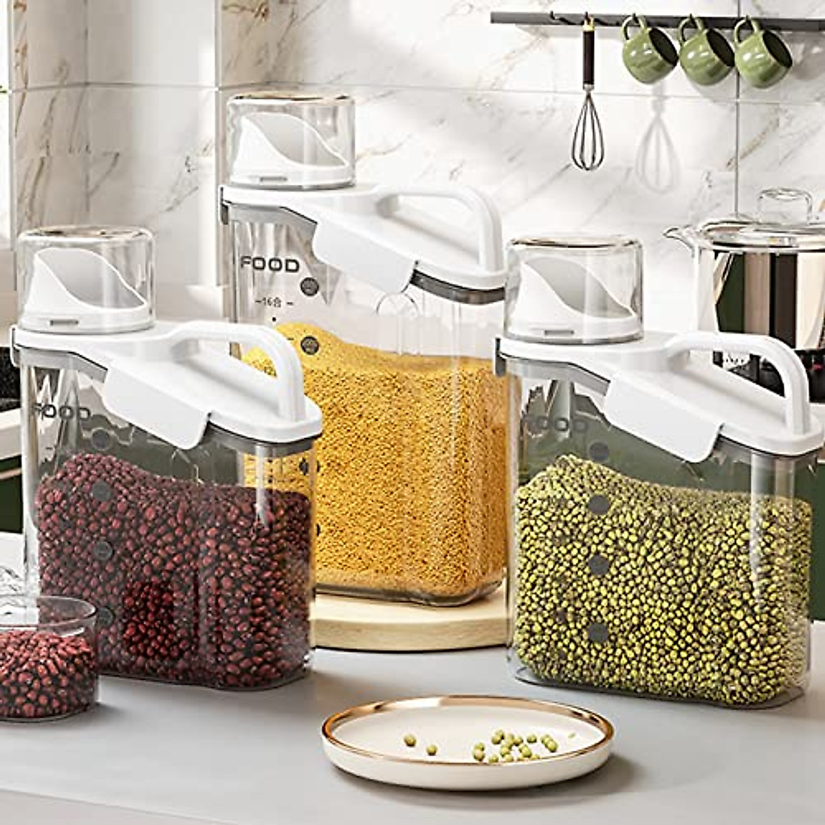 Rice Storage Container,Airtight Food Storage Container,Dry Food Storage Containers,Cereal Containers,Portable Cereal Container for Kitchen