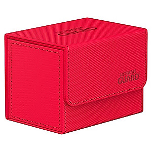 Ultimate Guard Sidewinder 80+, Deck Box for 80 Double-Sleeved TCG Cards, Red, Magnetic Closure & Microfiber Inner Lining for Secure Storage