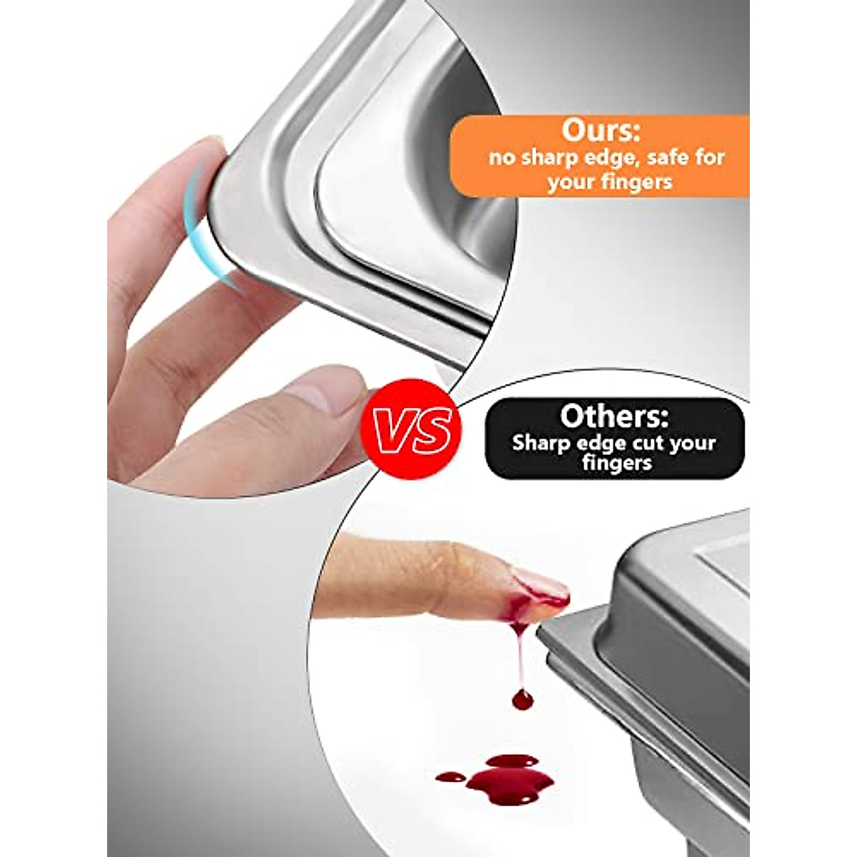 PURECHO Rectangular Chafing Dish Buffet Set, 4 Pack 8 Qt, Stainless Steel Chafer Full Size, Catering Food Warmer with Folding Frame, Ideal for Parties, Wedding, Festival Gathering