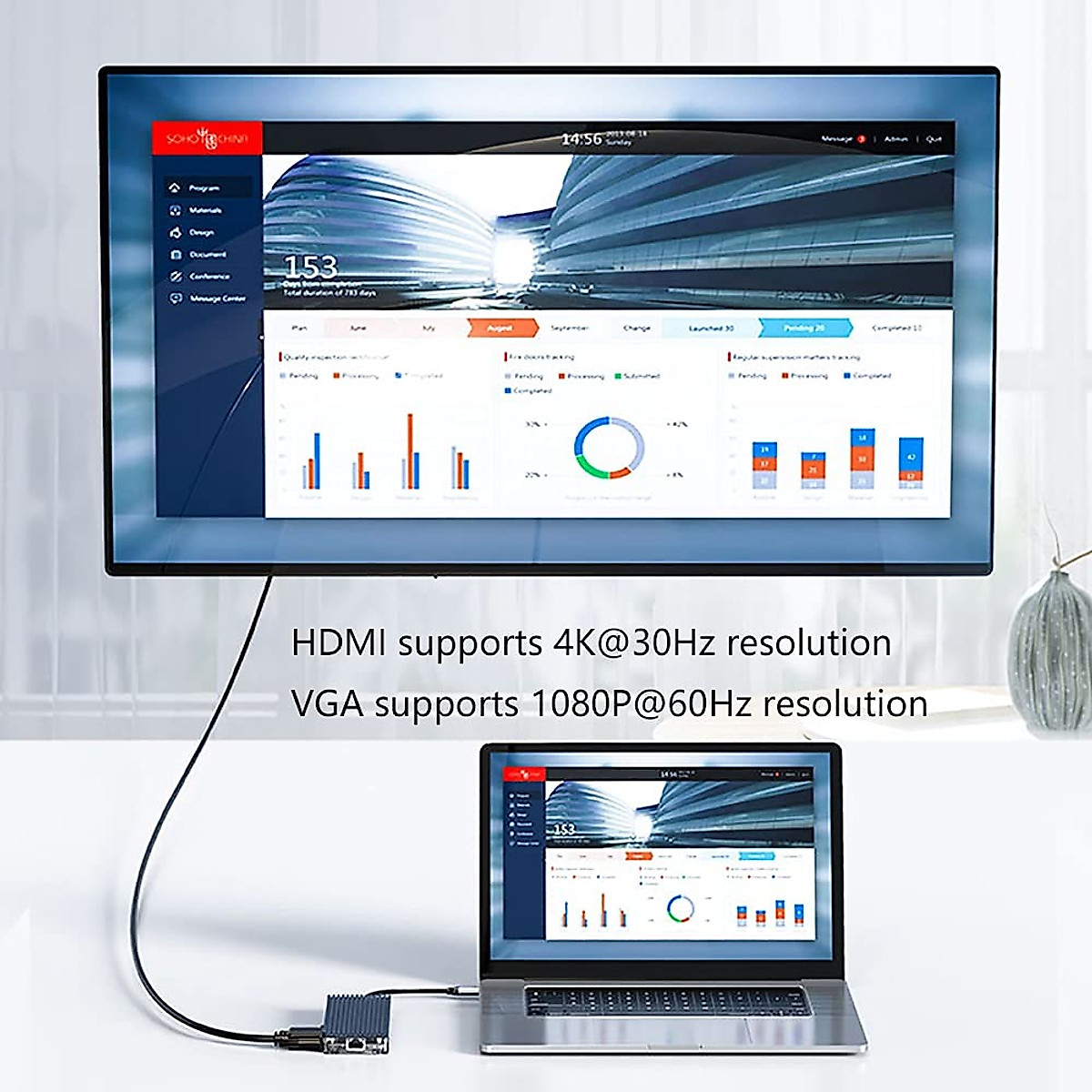 Port Expander USB C Hub 11 in 1 Type C Adapter with HDMI, VGA, 100W PD, 3 USB 3.0, USB 2.0, Ethernet, SD/TF Card Reader, 3.5mm Audio USB Splitter