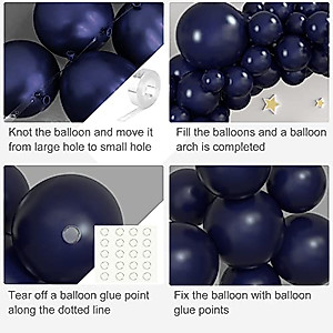 TUPARKA 102 Pcs Navy Blue Balloons Garland Arch Kit Matte Navy Blue Balloon Different Sizes 5 10 12 18 Inch Dark Blue Party Balloons for Birthday Bride Baby Shower Wedding Party Decorations