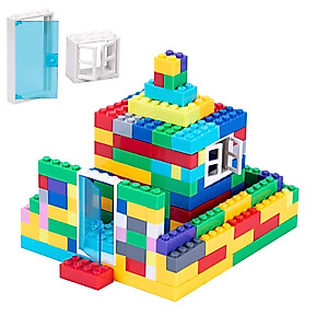 Building Bricks 1500 Pcs, Naivtu Building Blocks for Kids Ages 4-8, Bulk Toy Building Sets with Windows,Doors and Wheels, Classic Creative Bricks Compatible with All Major Brands