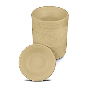Tellus Products, Eco-Friendly (125-Count) 12 Oz Disposable Bowls - Compostable, Durable Tableware - Grown & Made in the USA - No PFAS Added (Natural Color)