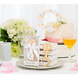 24PCS Rose Flower Shape Love Forever Design Bottle Openers for Wedding Favors Bridal Shower Favors,Decorations,Souvenirs and Gifts for Guests (24, rose flower)